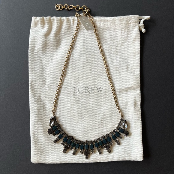 J. Crew | Jewelry | J Crew Blue Topazgrey Color Rhinestone Necklace ...